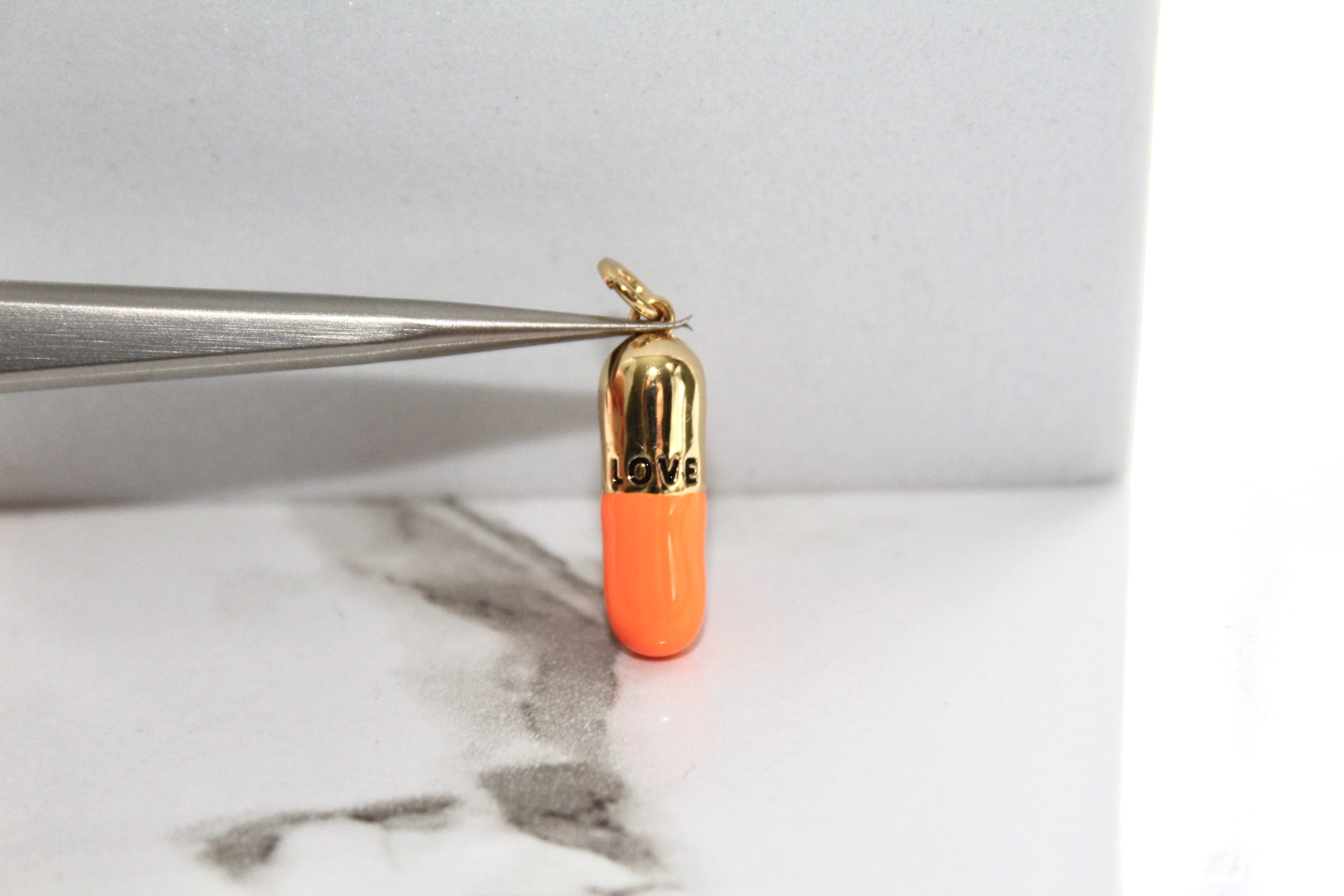 Orange Pill Charm - Gold Plated – LINKED Permanent Jewelry Training ...