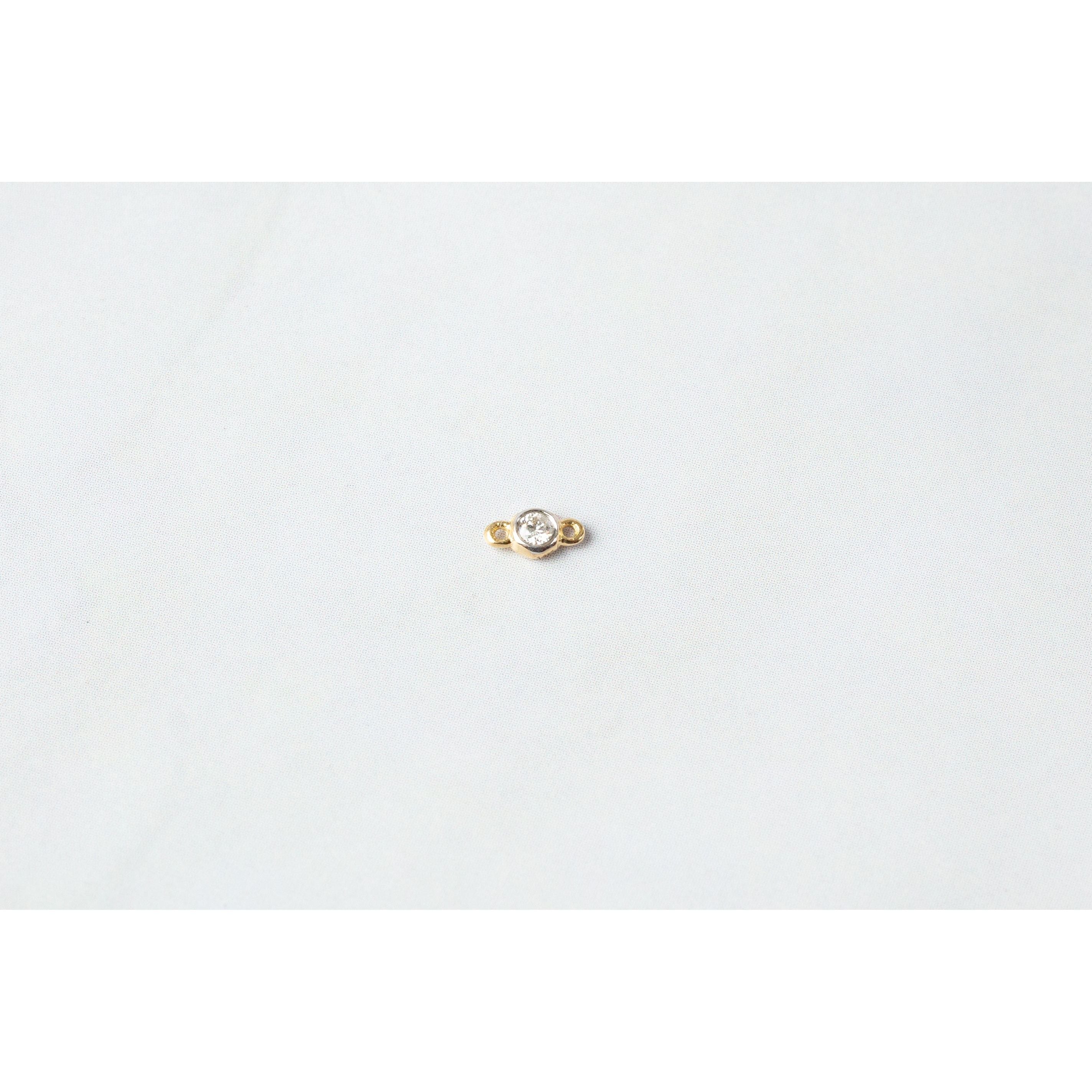 Diamond Bezel-Set Connector - 14K Solid Gold (Yellow) – LINKED ...