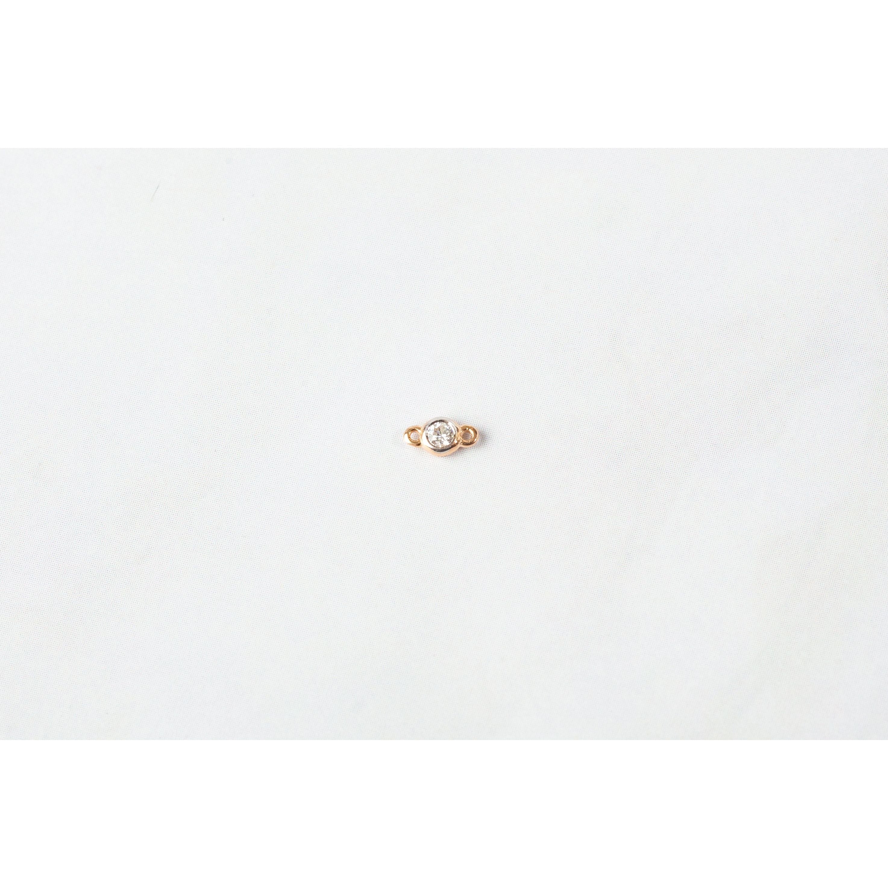 Diamond Bezel-Set Connector - 14K Solid Gold (Rose) – LINKED Permanent ...