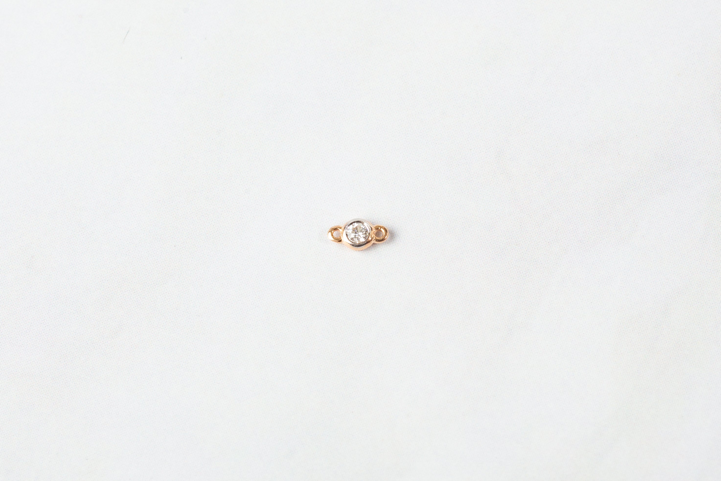 Diamond Bezel-Set Connector - 14K Solid Gold (Rose) – LINKED Permanent ...