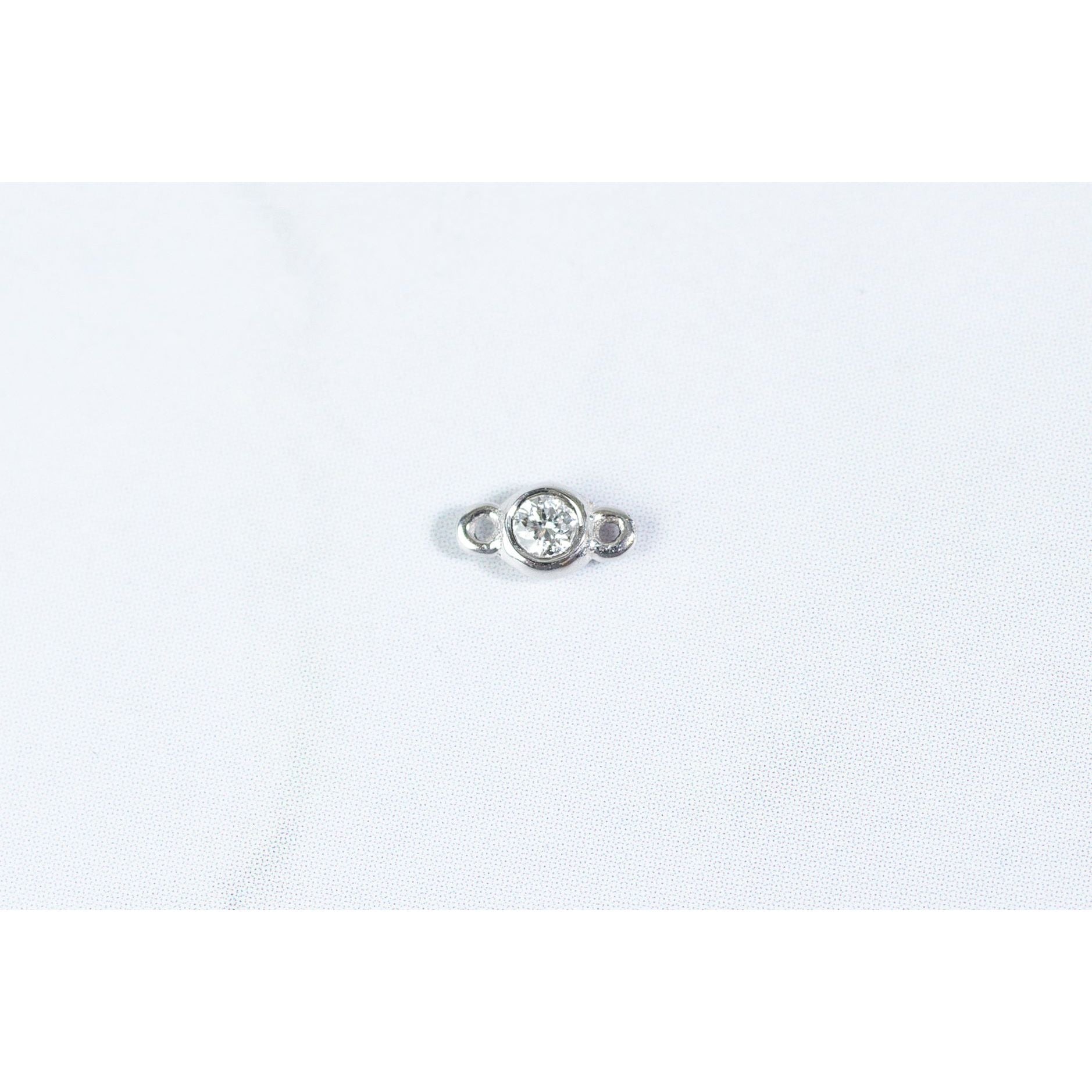 Diamond Bezel-Set Connector - 14K Solid Gold (White) – LINKED Permanent ...