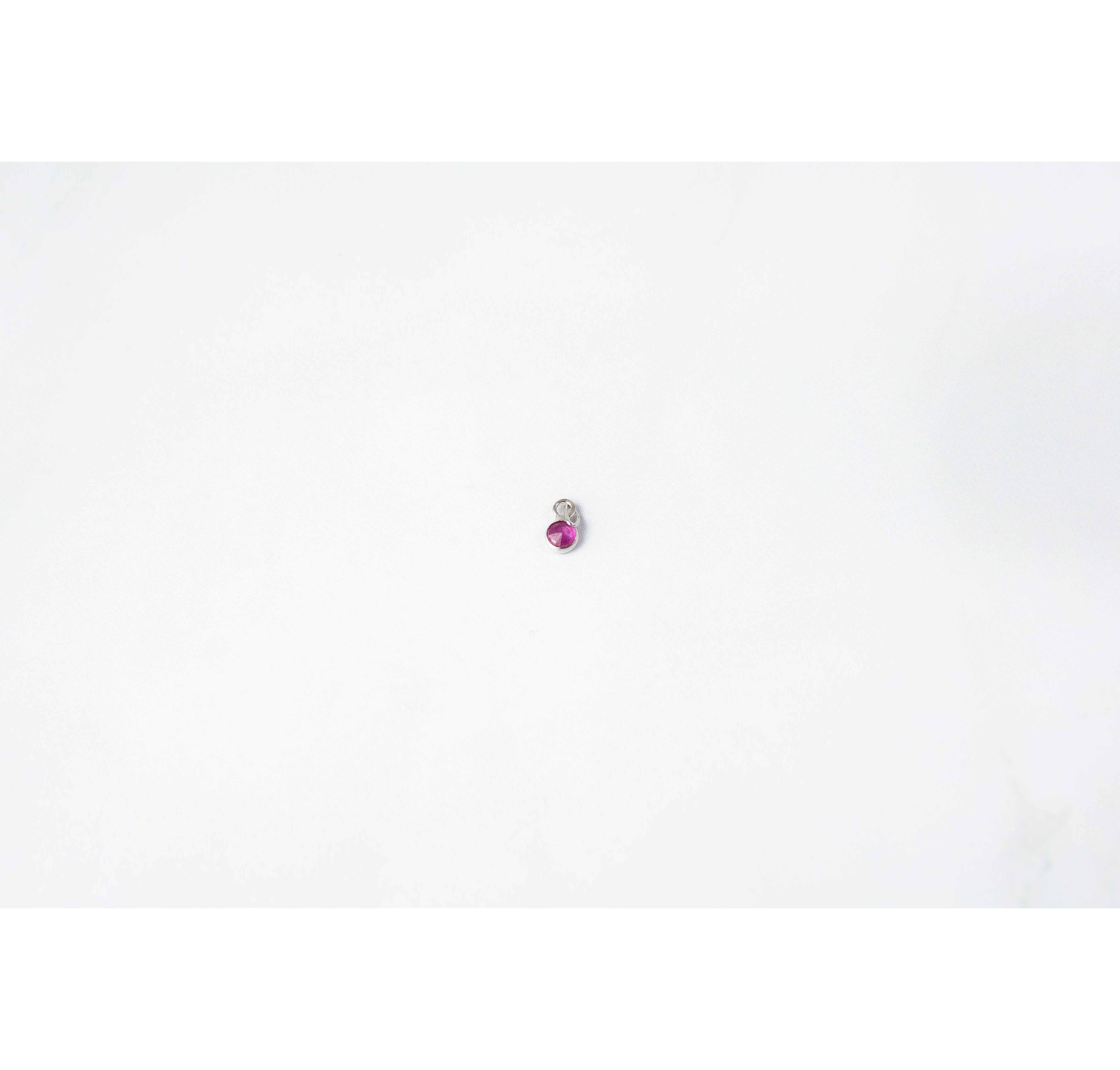 2.5mm Circle Ruby Gemstone Charm - 14K Solid Gold (White) – LINKED ...
